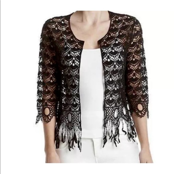 Ruff Hewn | Tops | Ruff Hewn Black Boho Vintage Style Crochet Fringe ...